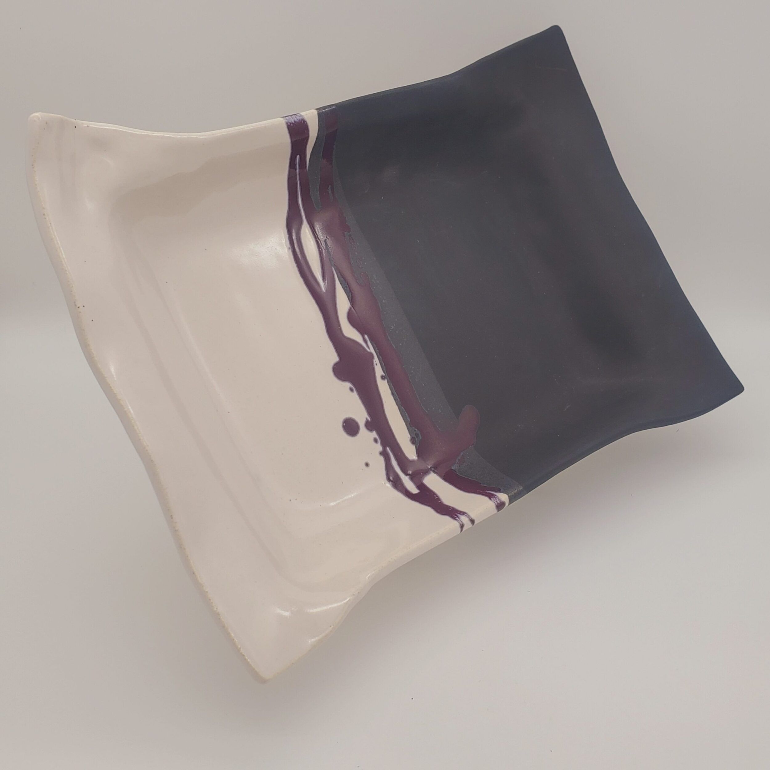 Black/White/Purple Splash Deep Rectangle Platter – Shifra's Gallery